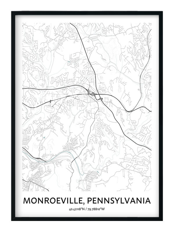 Monroeville Map Poster - Your City Map Art - Positive Prints