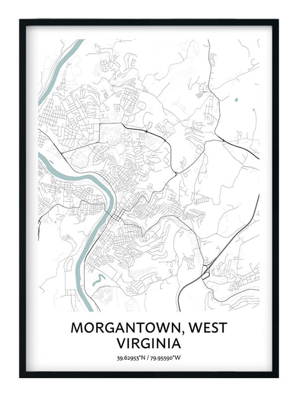 Morgantown Map Poster - Your City Map Art - Positive Prints