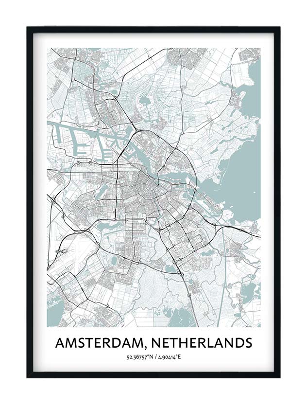 Amsterdam Map Poster - Your City Map Art - Positive Prints