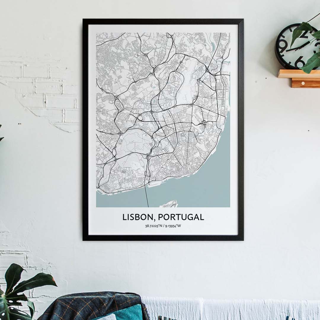 Personalized Map Lisboa Map Personalised Map CUSTOM Colours Available ...