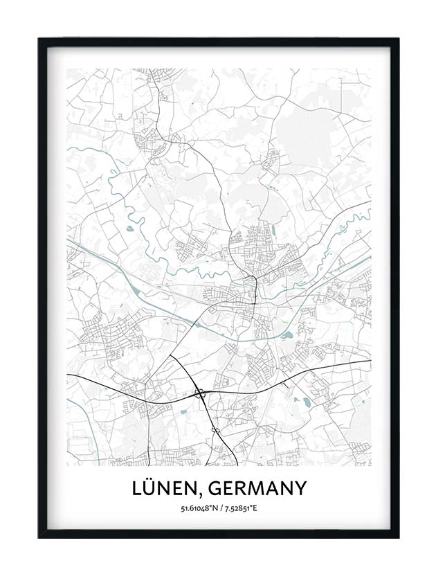 Lunen Map Poster - Your City Map Art - Positive Prints
