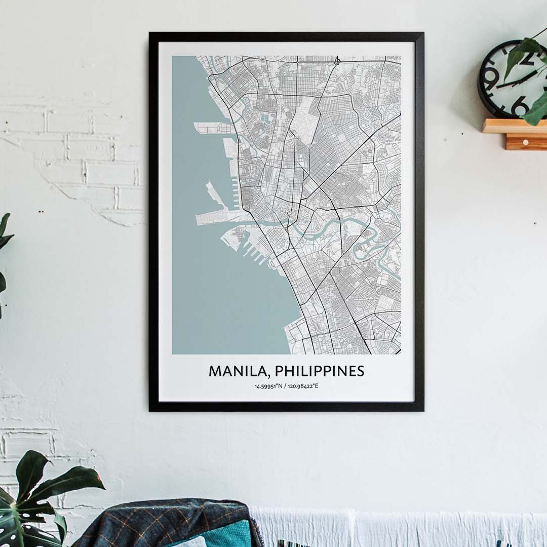 MANILA personalized map art print Philippines city map poster office ...