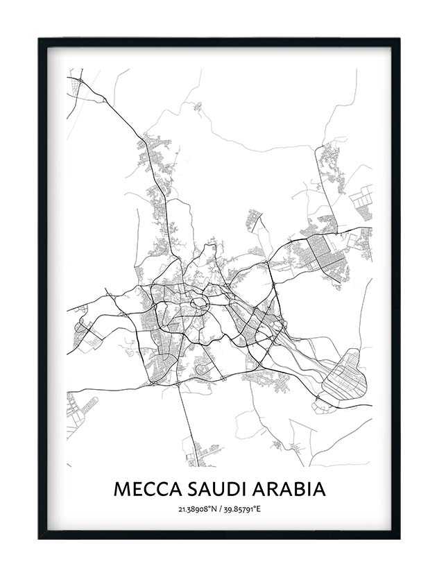 Mecca Map Poster - Your City Map Art - Positive Prints