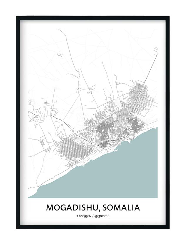 Mogadishu Map Poster - Your City Map Art - Positive Prints
