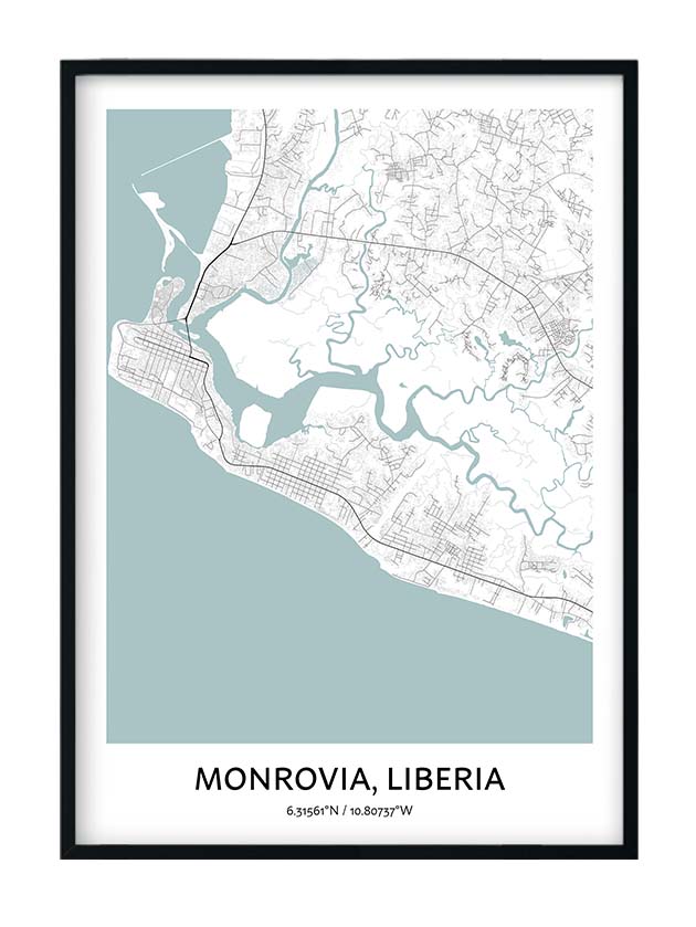 Monrovia Map Poster - Your City Map Art - Positive Prints