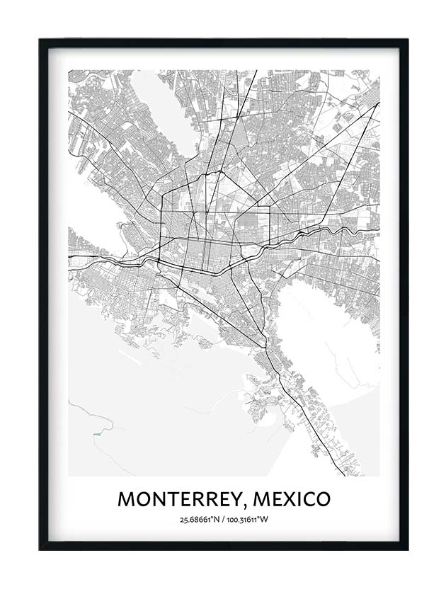 Monterrey Map Poster - Your City Map Art - Positive Prints