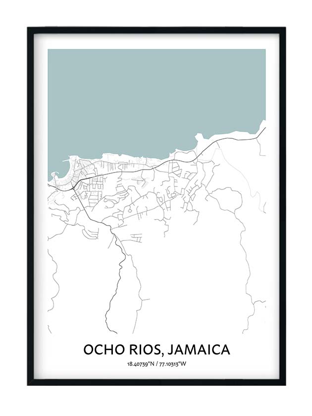 Ocho Rios Map Poster - Your City Map Art - Positive Prints