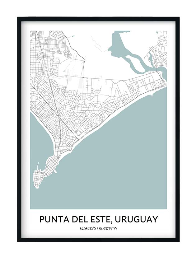 Punta del Este Map Poster - Your City Map Art - Positive Prints