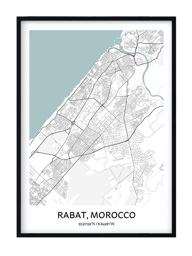 Rabat Map Poster - Your City Map Art - Positive Prints