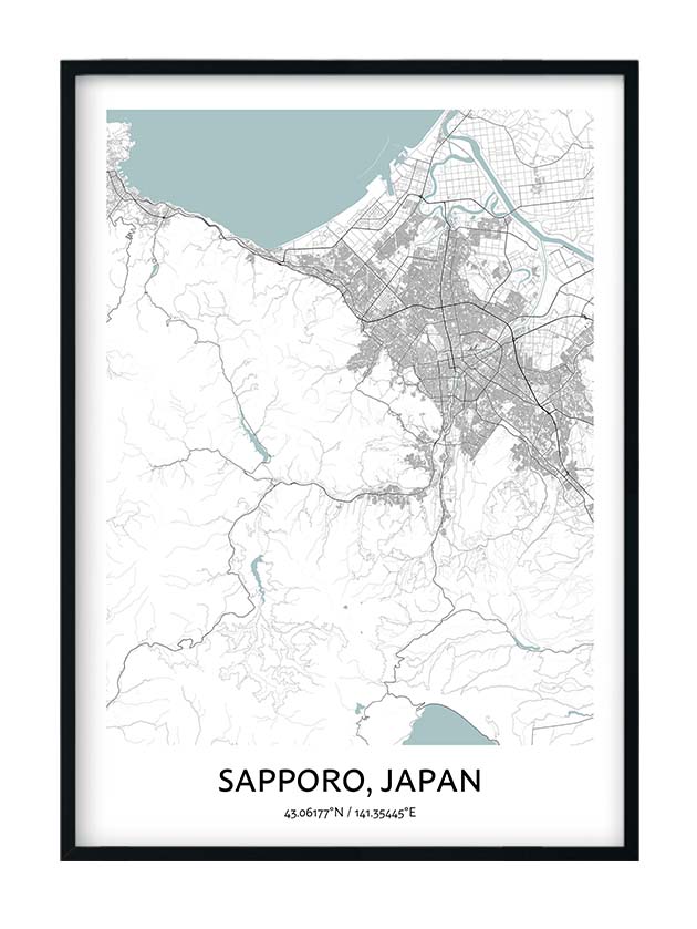 Sapporo Map Poster - Your City Map Art - Positive Prints