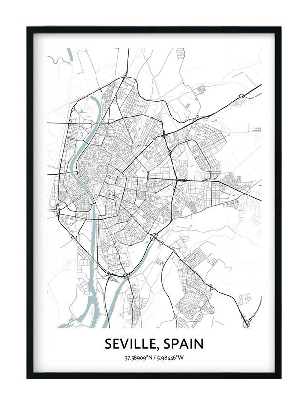 Seville Map Poster - Your City Map Art - Positive Prints