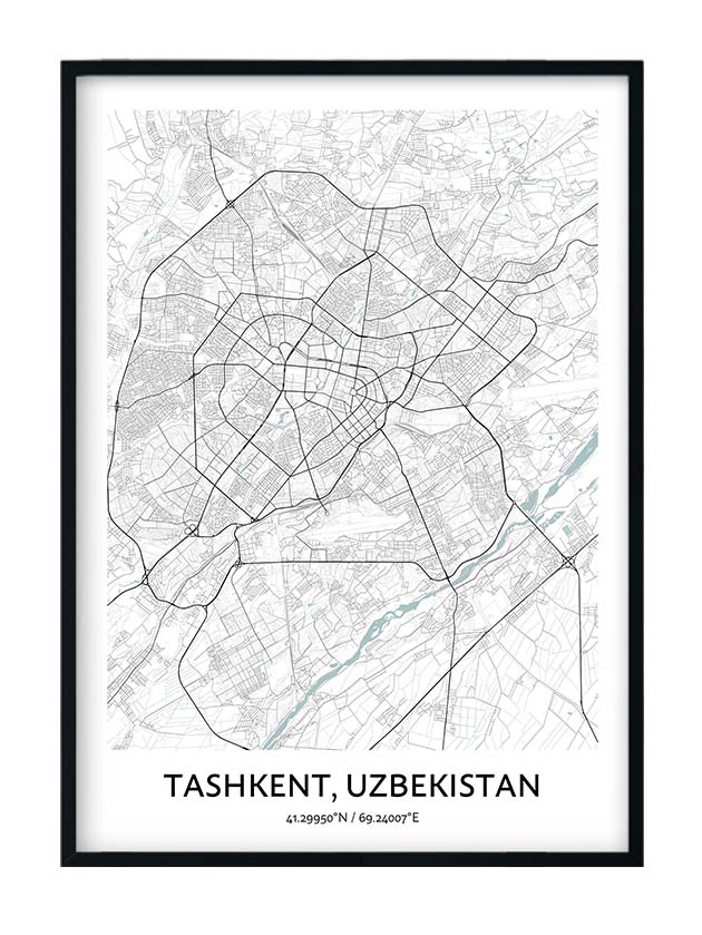 Tashkent Map Poster - Your City Map Art - Positive Prints