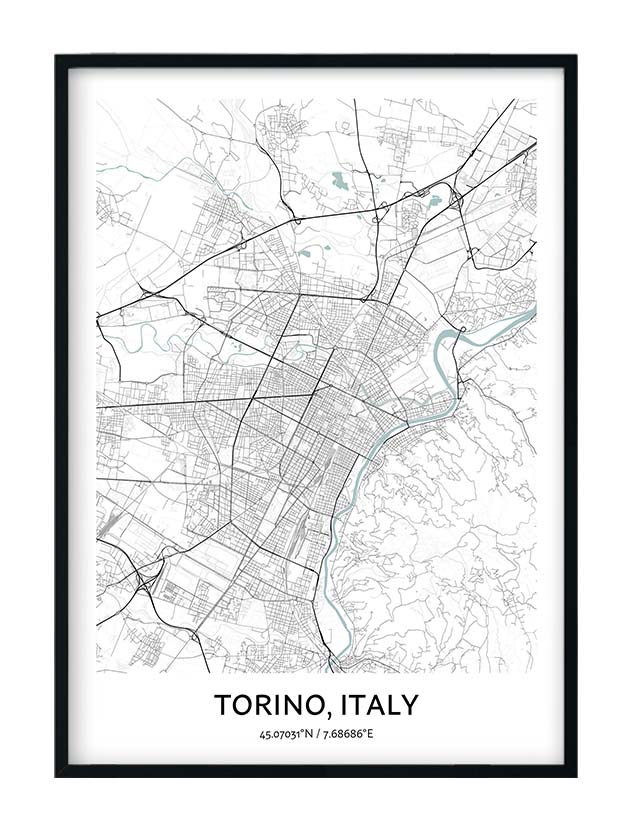 Torino Map Poster - Your City Map Art - Positive Prints