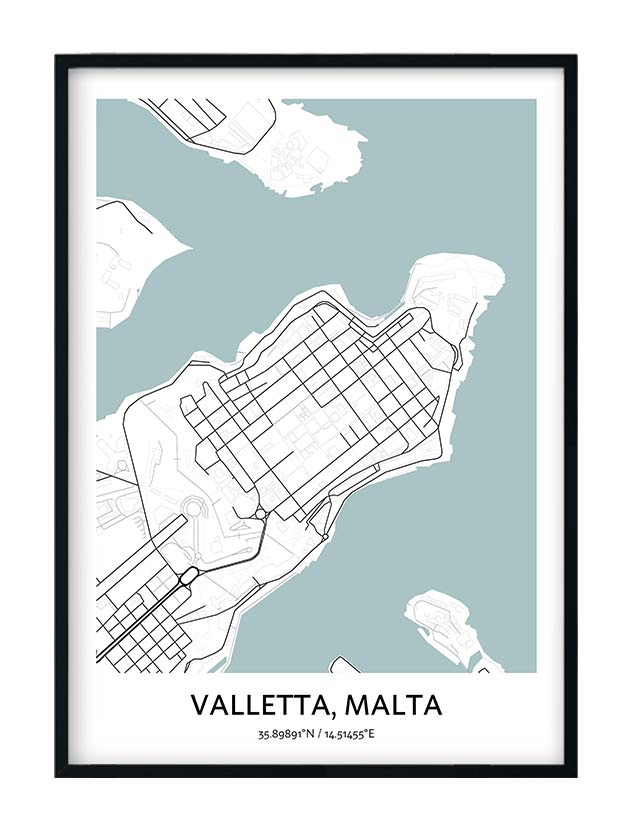 Valletta Map Poster - Your City Map Art - Positive Prints