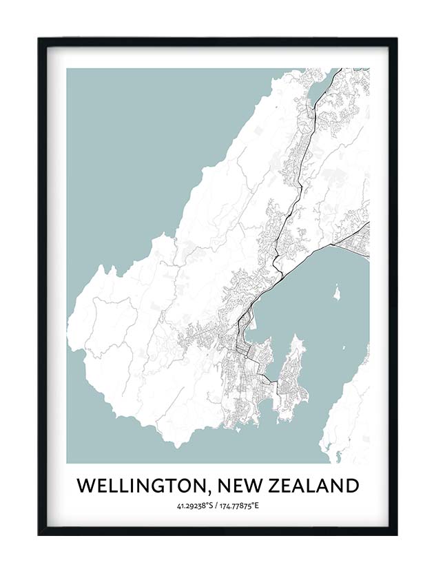 Wellington Map Poster - Your City Map Art - Positive Prints