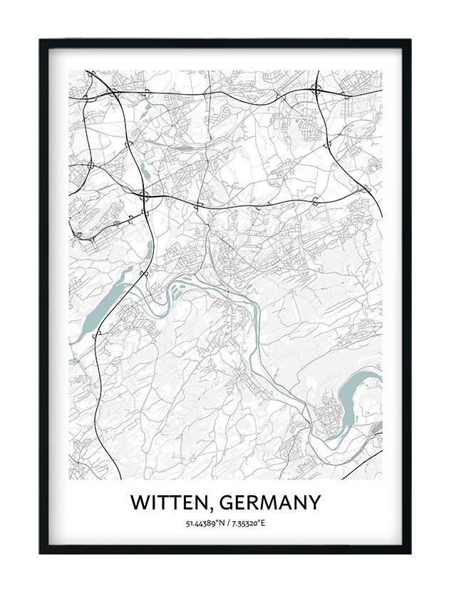 Witten Map Poster - Your City Map Art - Positive Prints