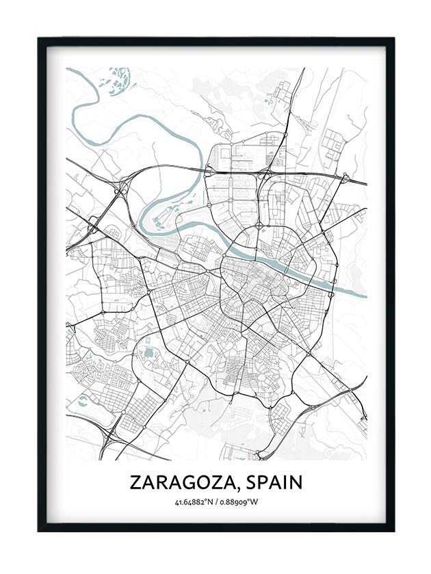 Zaragoza Map Poster - Your City Map Art - Positive Prints
