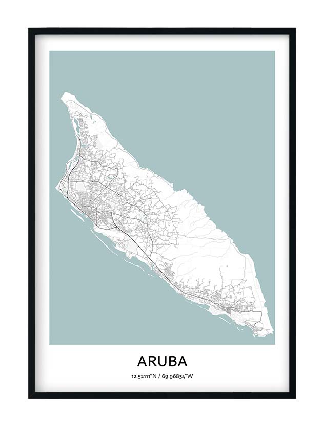 Aruba Map Poster - Your City Map Art - Positive Prints