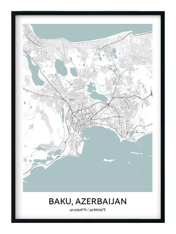 Baku Map Poster - Your City Map Art - Positive Prints