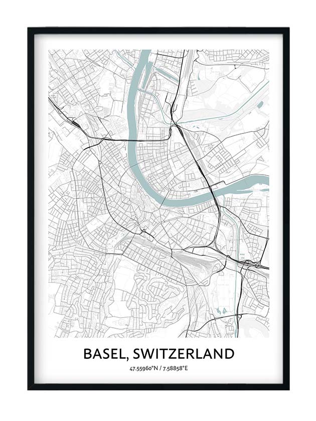 Basel Map Poster - Your City Map Art - Positive Prints
