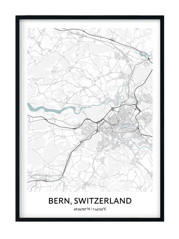 Bern Map Poster - Your City Map Art - Positive Prints
