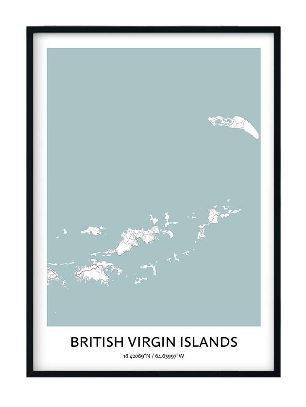 British Virgin Islands Map Poster - Your City Map Art - Positive Prints