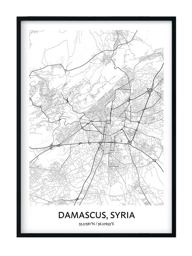 Damascus Map Poster - Your City Map Art - Positive Prints