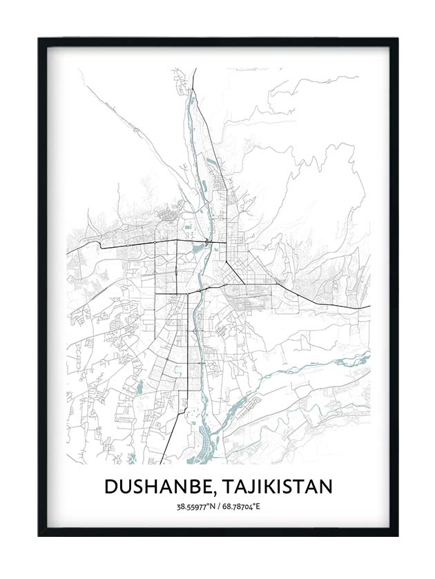 Dushanbe Map Poster - Your City Map Art - Positive Prints