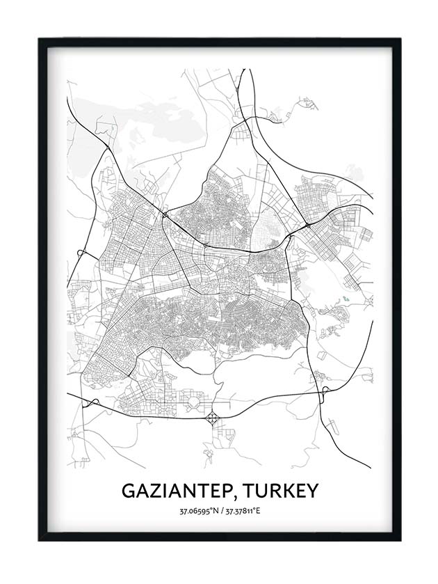 Póster Mapa de Gaziantep - Arte del Mapa de tu Ciudad - Impresiones ...