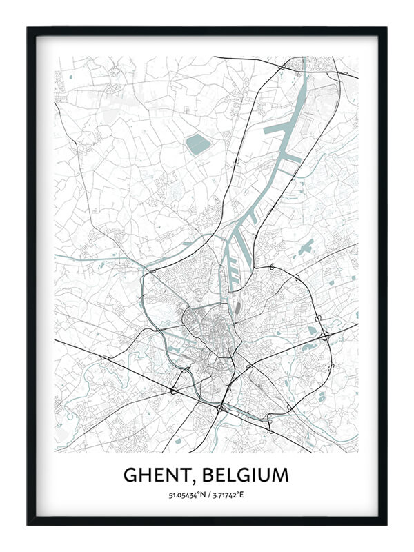 Ghent Map Poster - Your City Map Art - Positive Prints