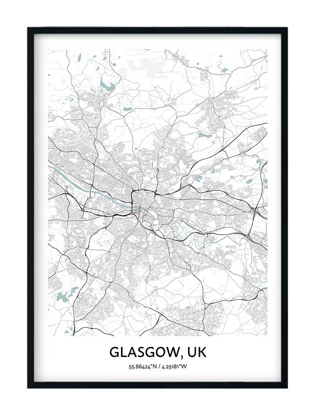 Glasgow Map Poster - Your City Map Art - Positive Prints