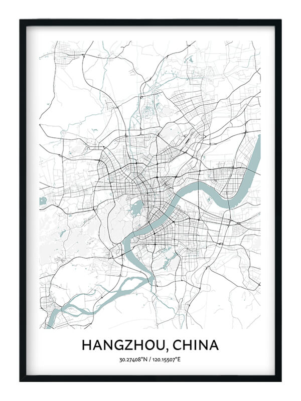 Hangzhou Map Poster - Your City Map Art - Positive Prints