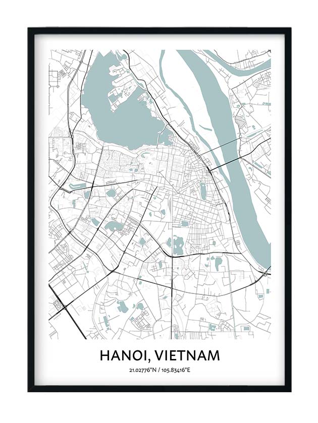 Hanoi Map Poster - Your City Map Art - Positive Prints