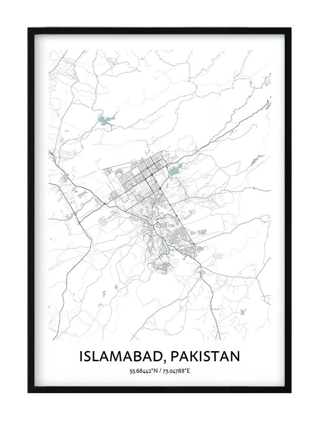 Islamabad Map Poster - Your City Map Art - Positive Prints