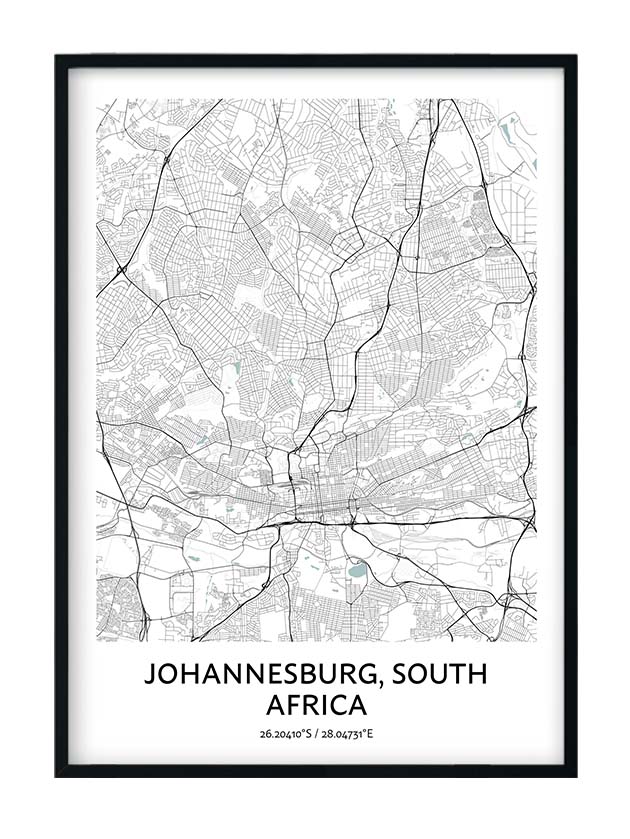 Johannesburg Map Poster - Your City Map Art - Positive Prints