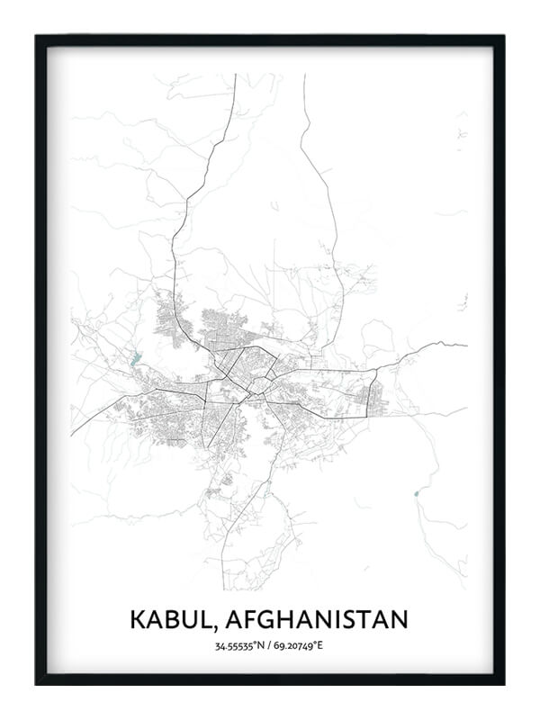 Kabul Map Poster - Your City Map Art - Positive Prints
