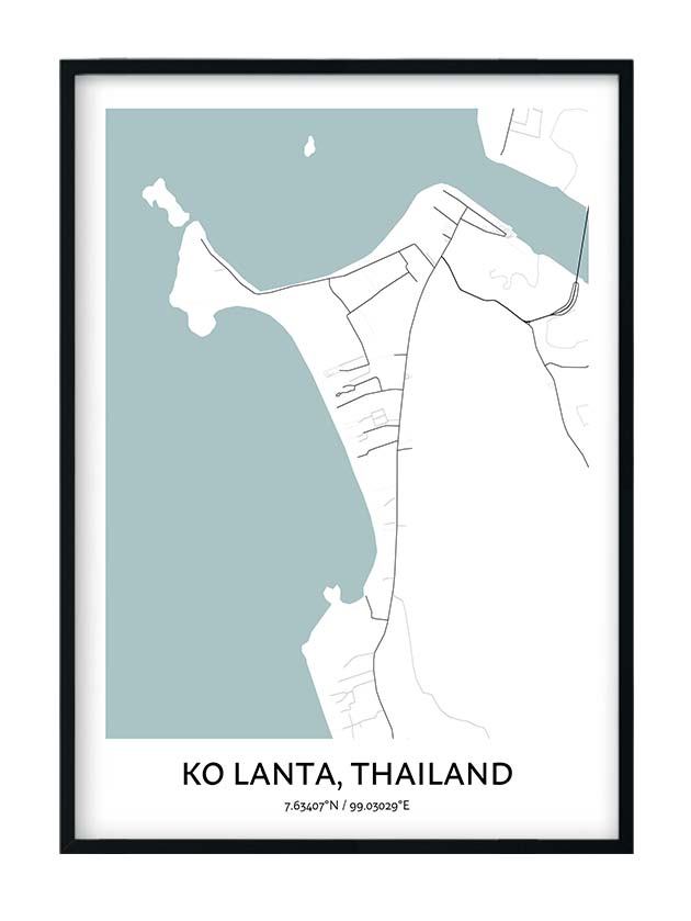 Ko Lanta Map Poster - Your City Map Art - Positive Prints