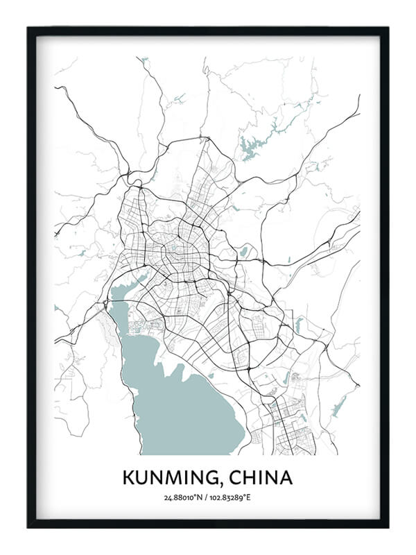 Kunming Map Poster - Your City Map Art - Positive Prints
