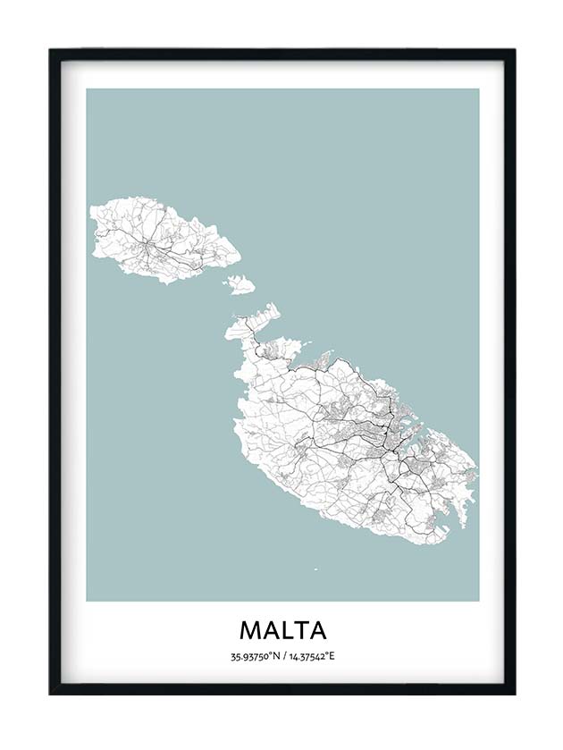 Malta Map Framed