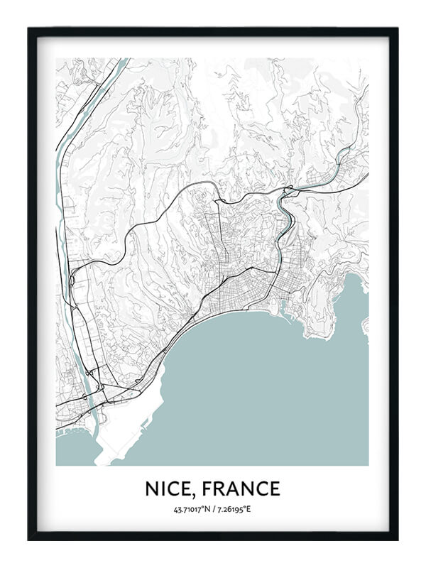 Nice Map Poster - Your City Map Art - Positive Prints