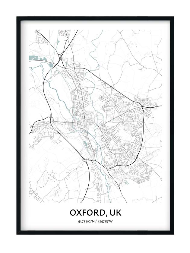 Oxford Map Poster - Your City Map Art - Positive Prints