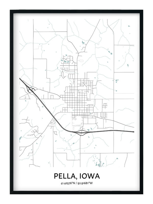 Pella Map Poster - Your City Map Art - Positive Prints