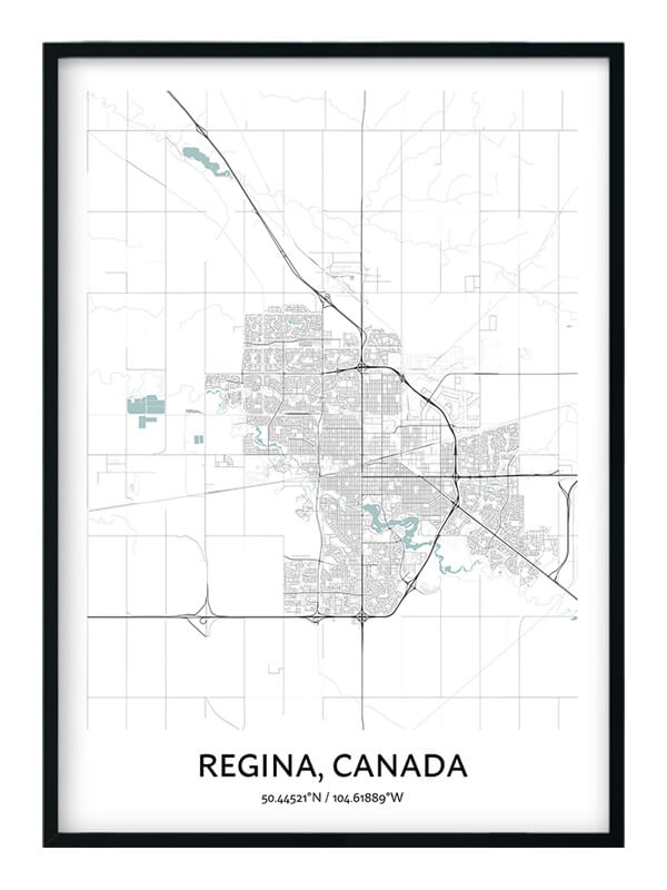 Regina Map Poster - Your City Map Art - Positive Prints