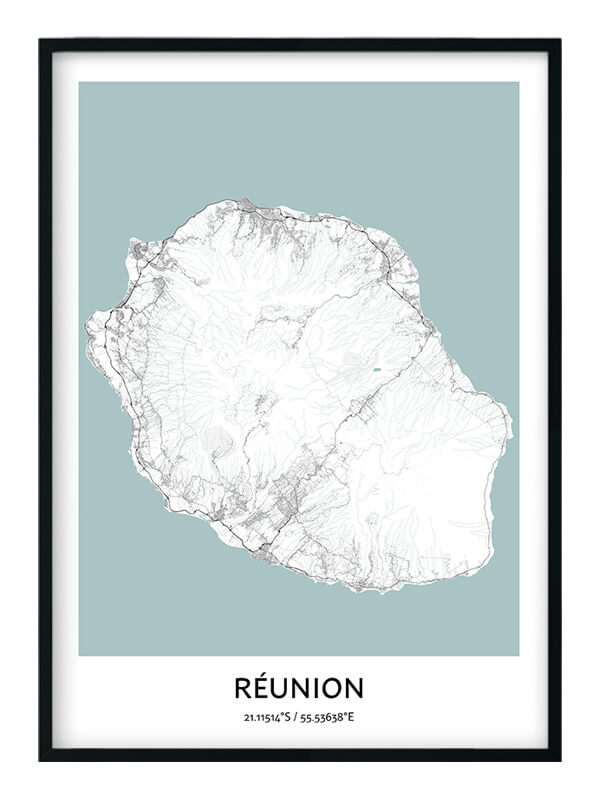 Reunion Map Poster - Your City Map Art - Positive Prints