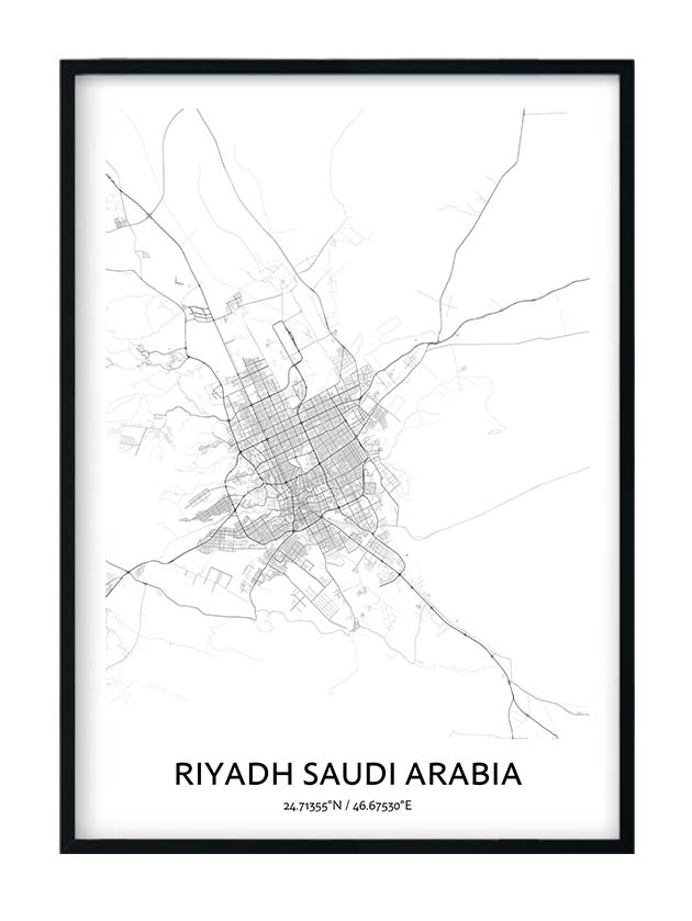 Riyadh Map Poster - Your City Map Art - Positive Prints