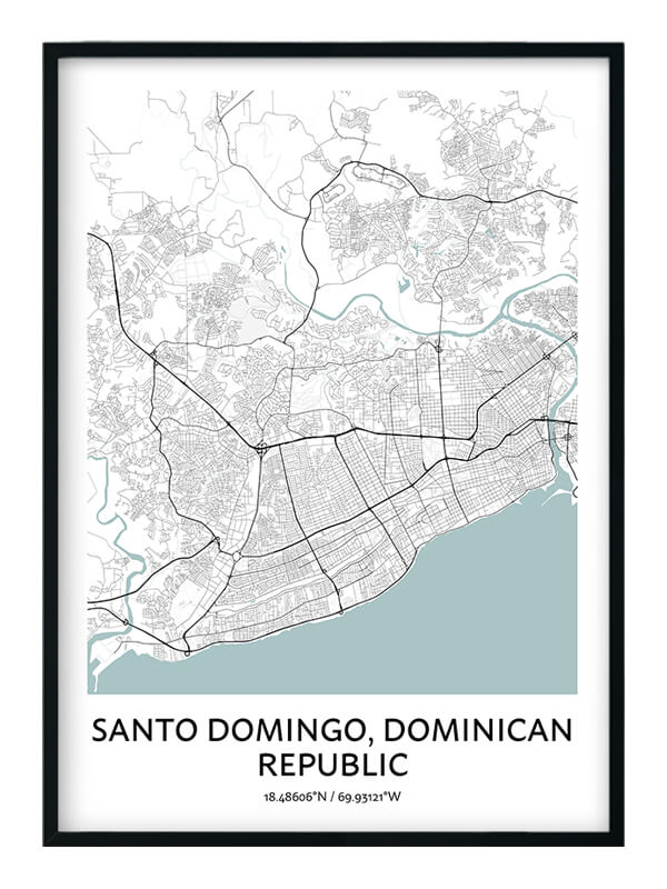 Santo Domingo Map Poster - Your City Map Art - Positive Prints
