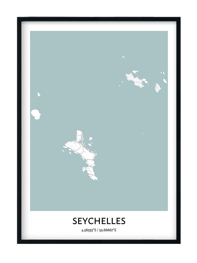 Seychelles Map Poster - Your City Map Art - Positive Prints