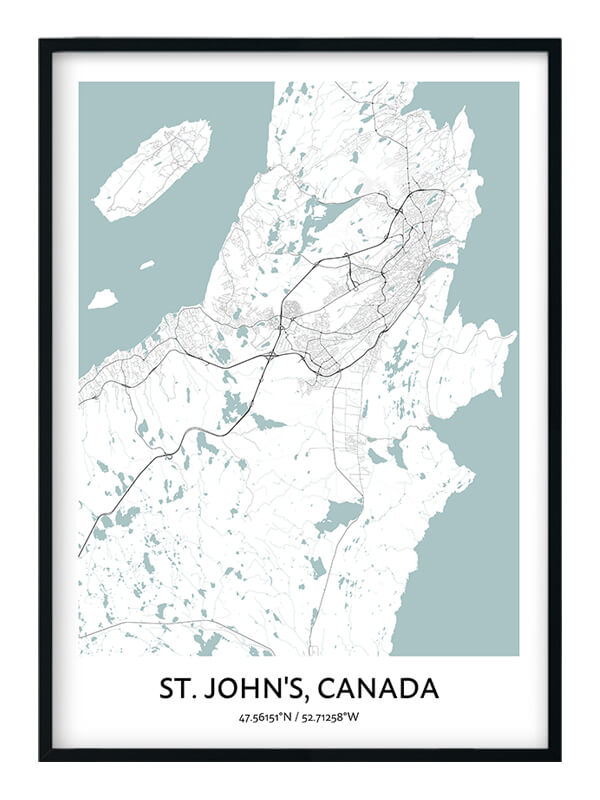 St John Map Poster - Your City Map Art - Positive Prints