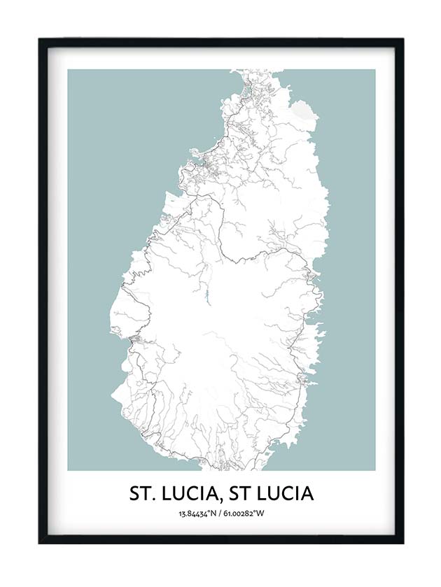 St. Lucia Map Poster - Your City Map Art - Positive Prints