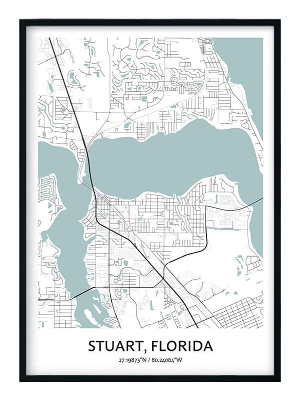 Stuart Map Poster - Your City Map Art - Positive Prints